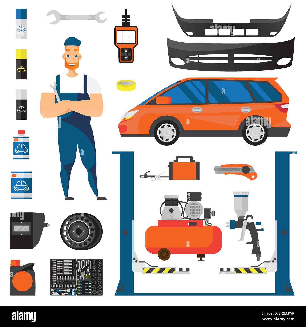 Inspection vehicle suspension service Stock Vector Images - Alamy