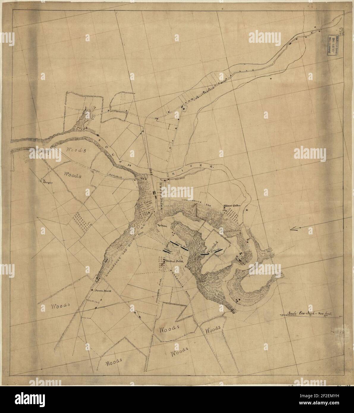 Preliminary map of the battlefield of Waynesboro, Virginia, March 2 ...