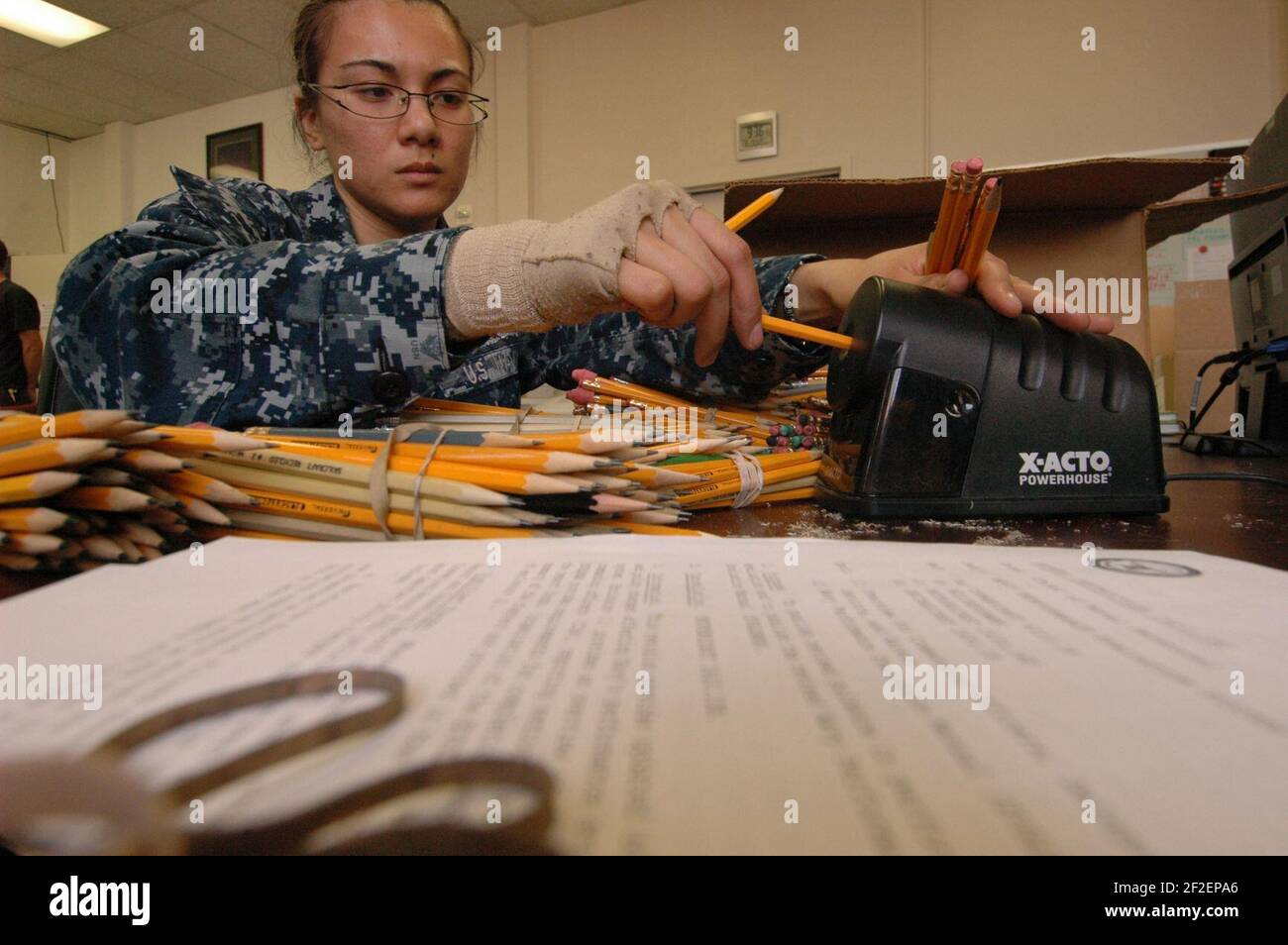 Preparations for Navy exams 140809 Stock Photo - Alamy