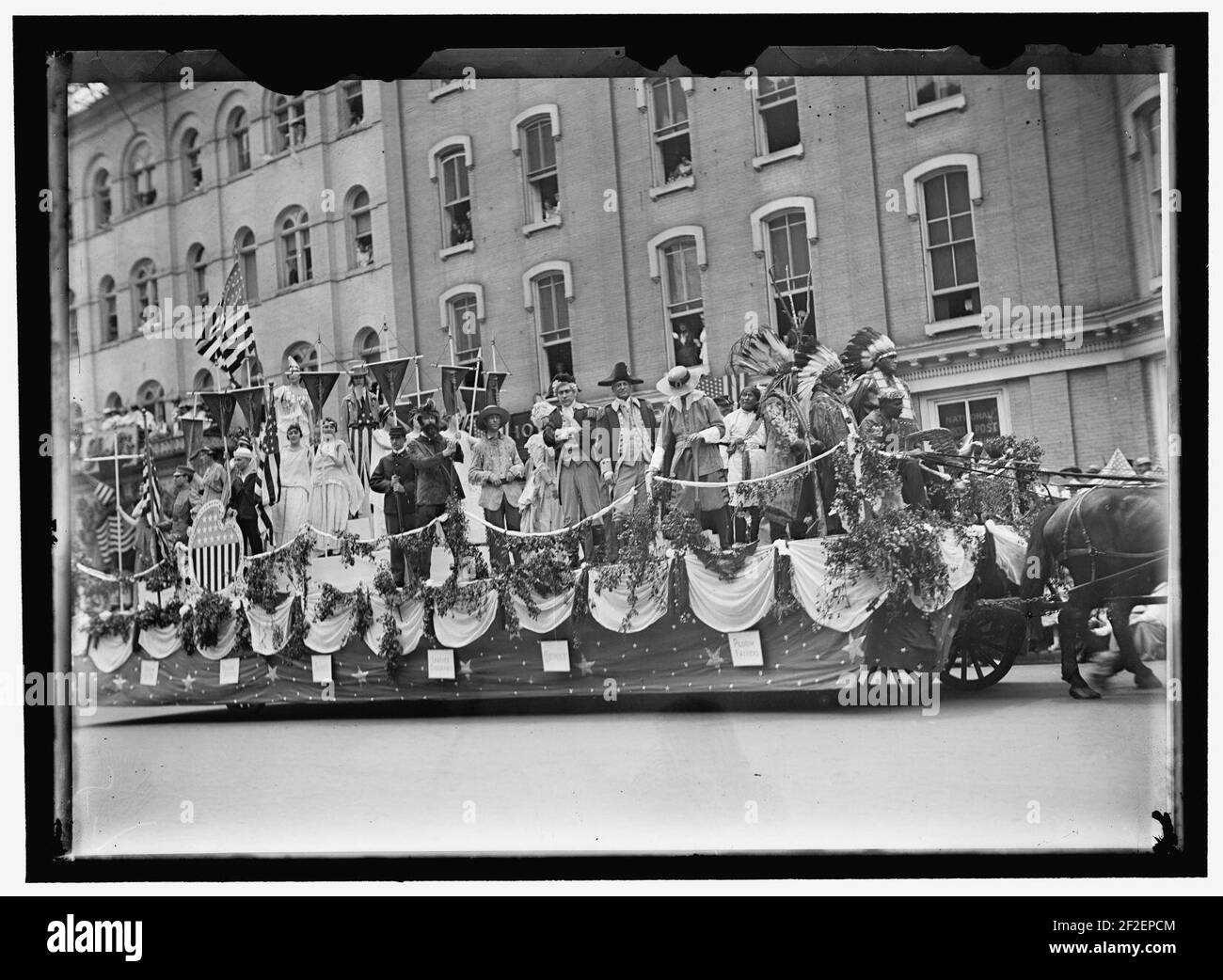 PREPAREDNESS PARADE, COLONIAL AND INDIAN FLOAT Stock Photo - Alamy