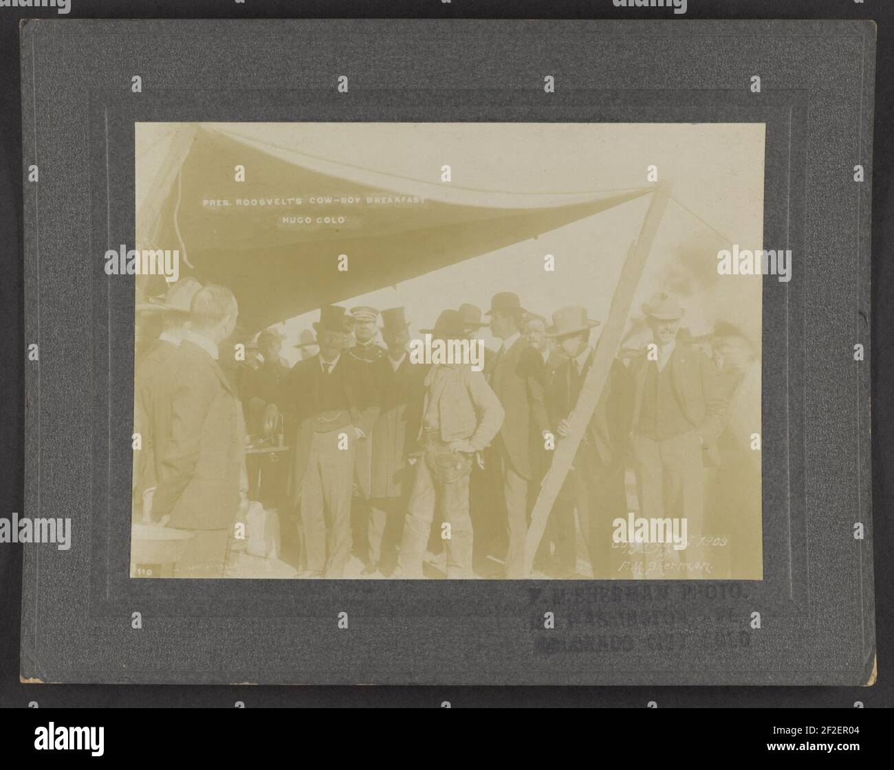 Pres. Roosvelt's (i.e. Roosevelt) cow-boy breakfast. Hugo, Colo Stock ...