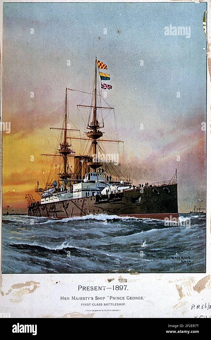 Present - 1897. Her Majesty's Ship Prince George. First Class ...