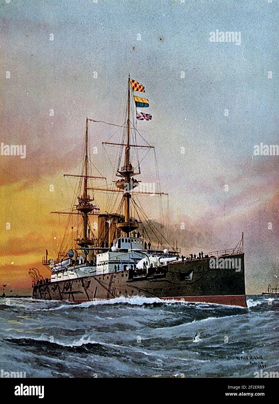 Present - 1897. Her Majesty's Ship Prince George. First Class ...