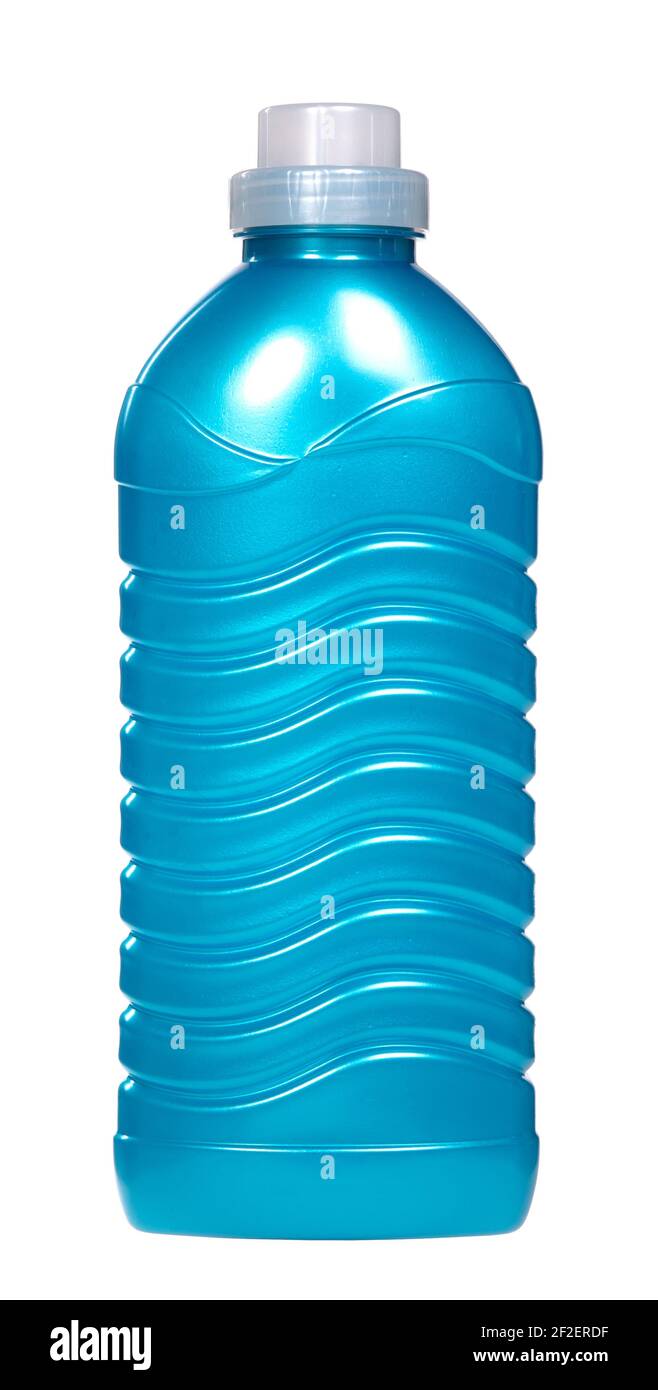 Detergent bottle, blue liquid washing soap for textile, isolated on ...