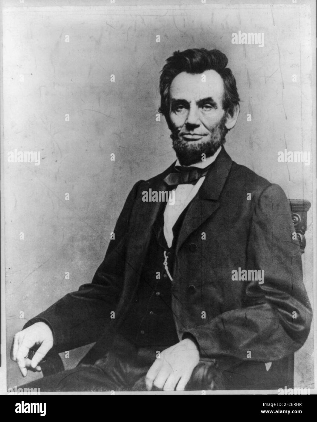 President Abraham Lincoln, portrait, seated and facing front Stock ...