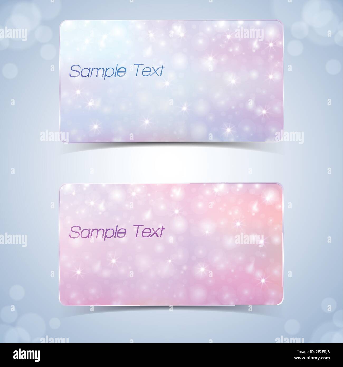 Set of gift cards with sparks pattern on light blue background isolated ...