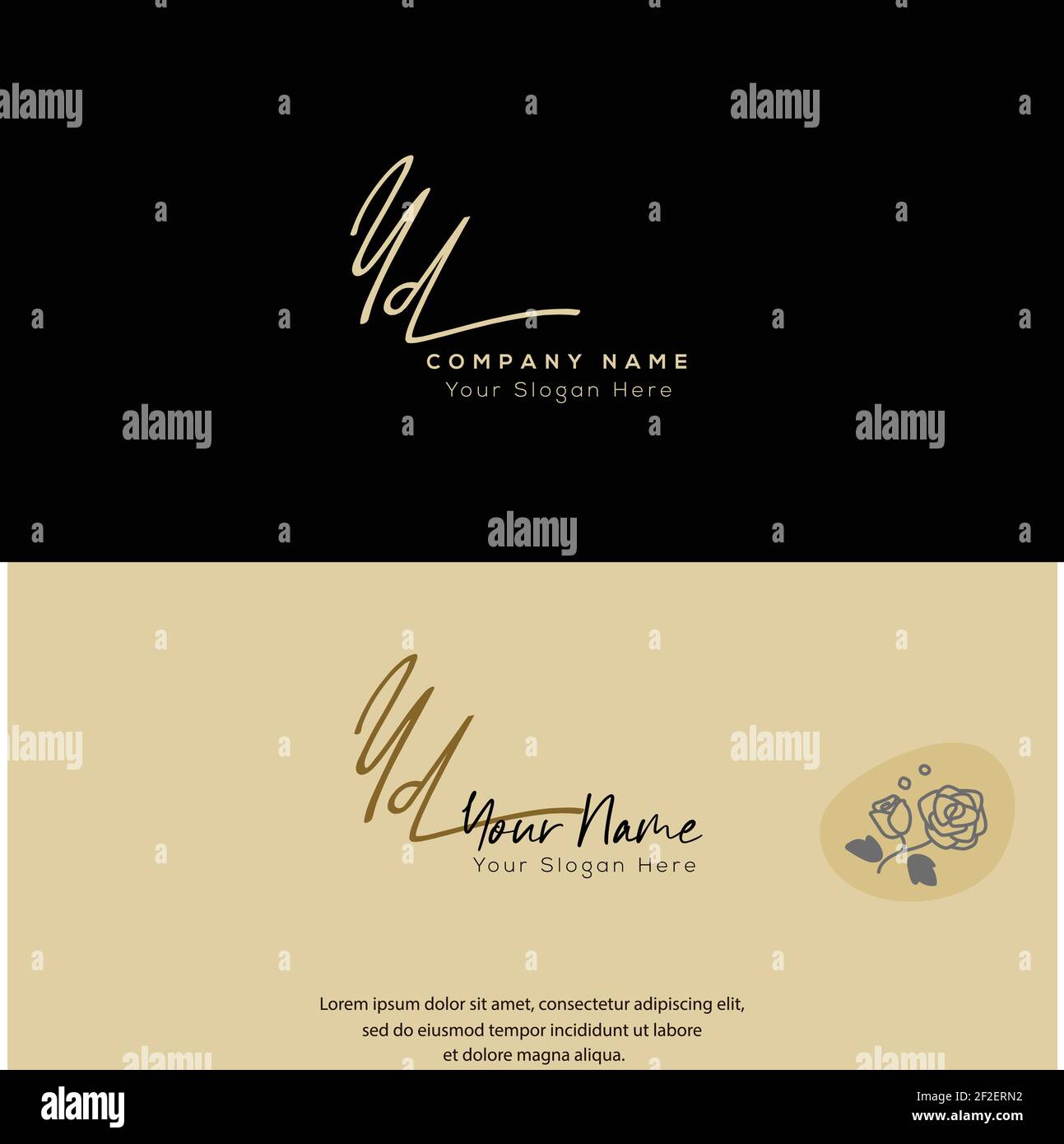 Y D YD Initial letter handwriting and signature logo. Beauty vector ...