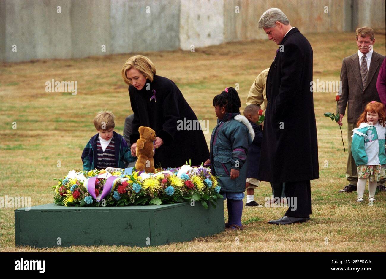 President Bill Clinton and Hillary Rodham Clinton at a wreath laying ...