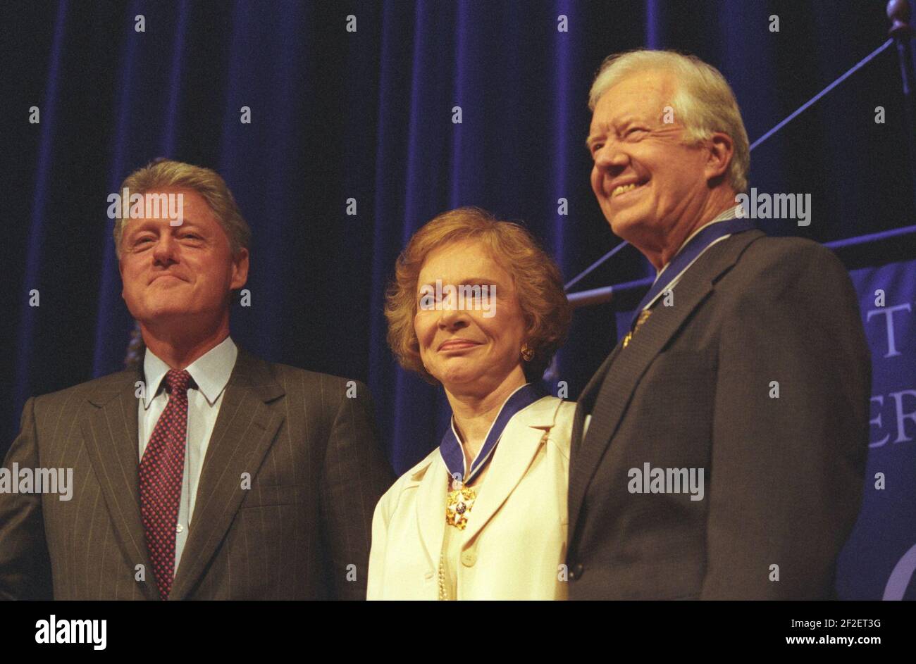 President Bill Clinton with President Jimmy Carter and First Lady ...