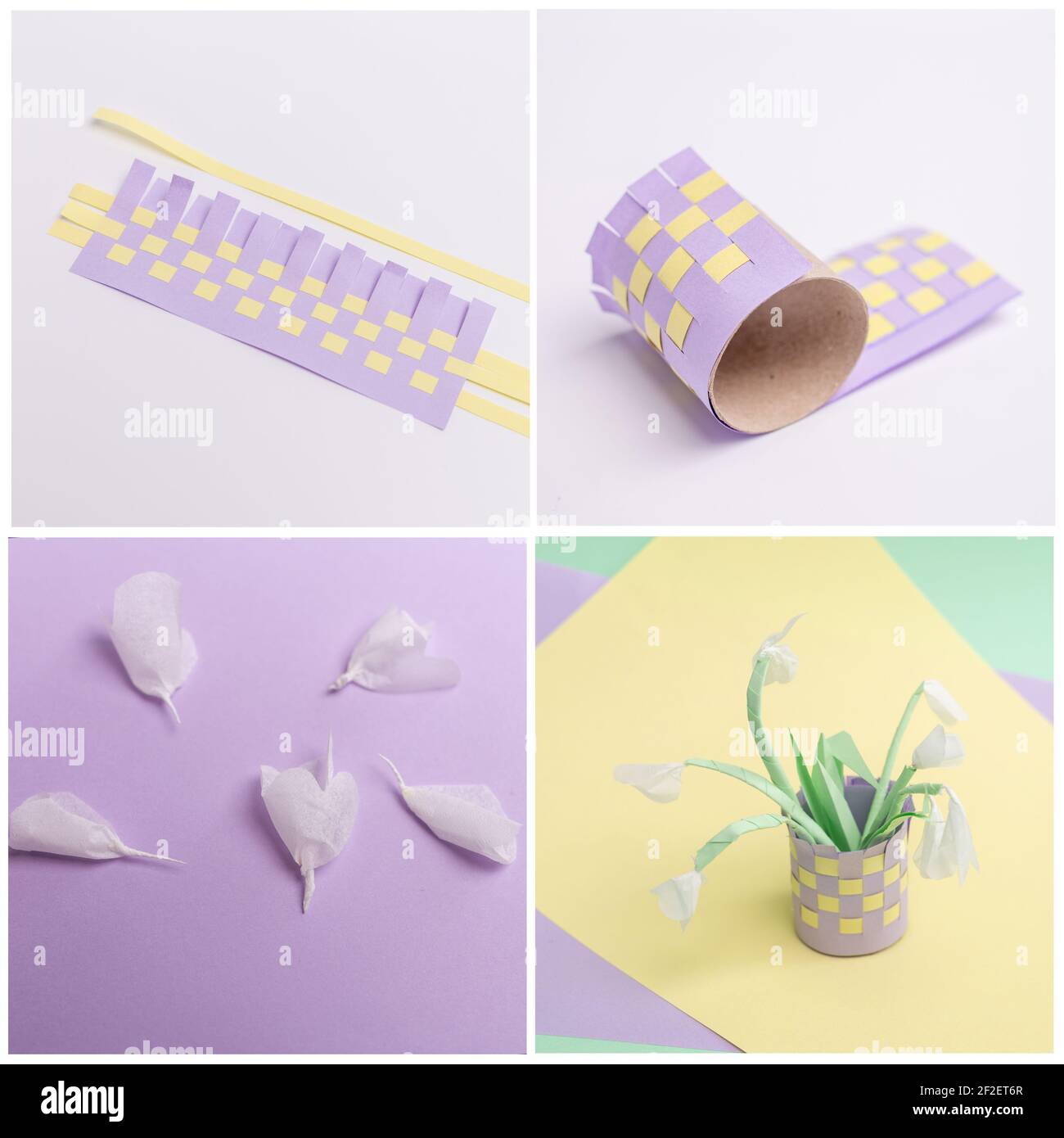 how to make a snowdrops flowers , step by step instruction, DIY, spring ...