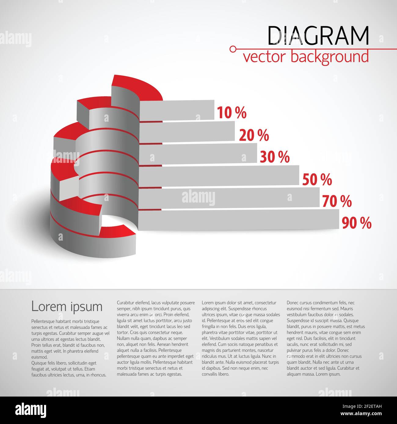 3d usiness diagram template with realistic chart with bar graph and ...