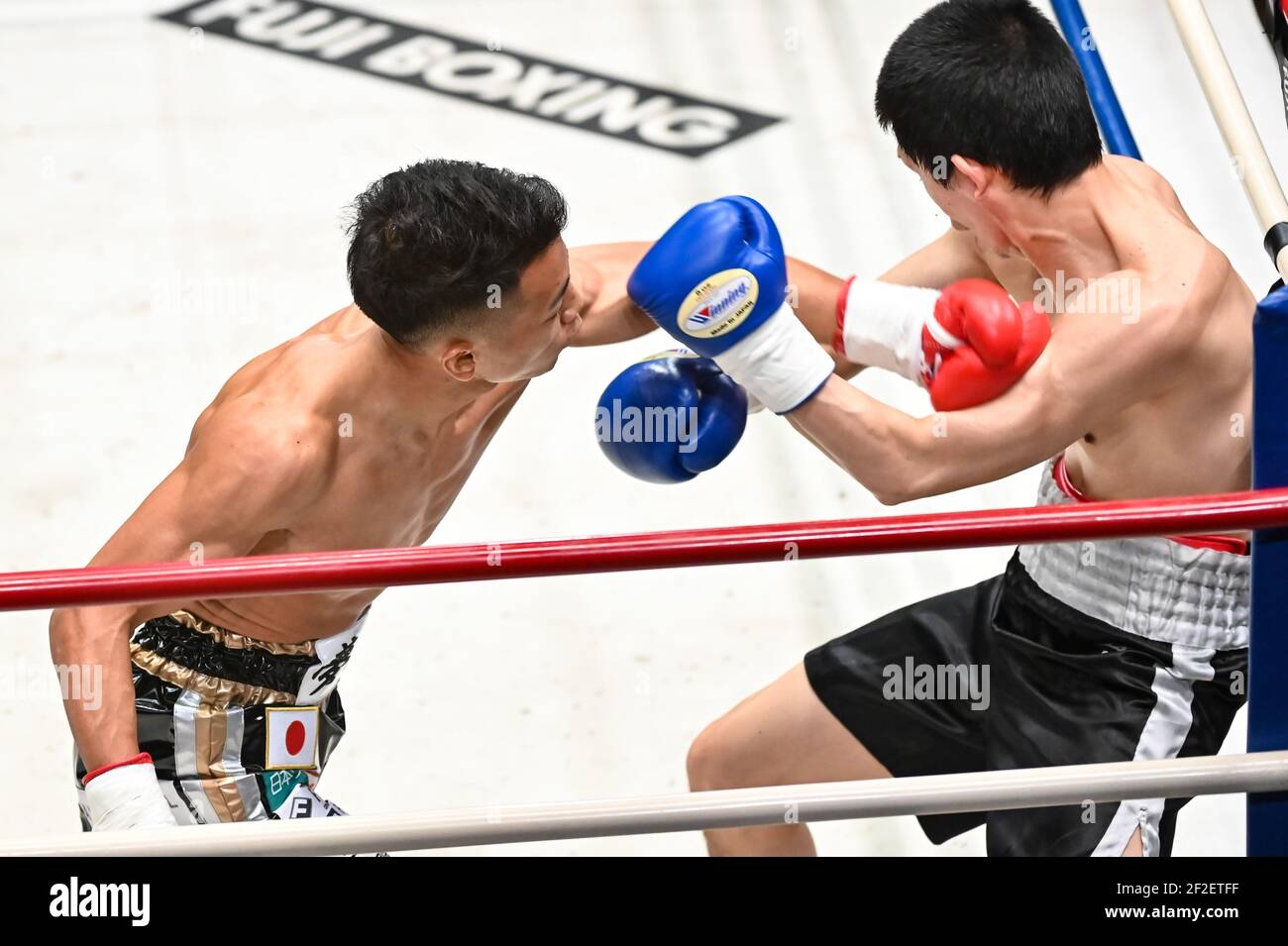 Tokyo, Japan. 11th Mar, 2021. (L-R) Yoshiki Takei, Kazunori Takai ...