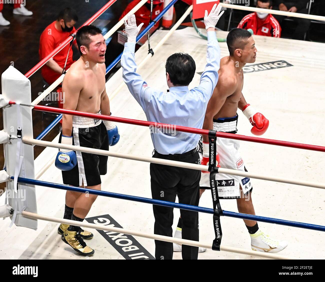 Tokyo, Japan. 11th Mar, 2021. (R-L) Andy Hiraoka, Fumisuke Kimura ...