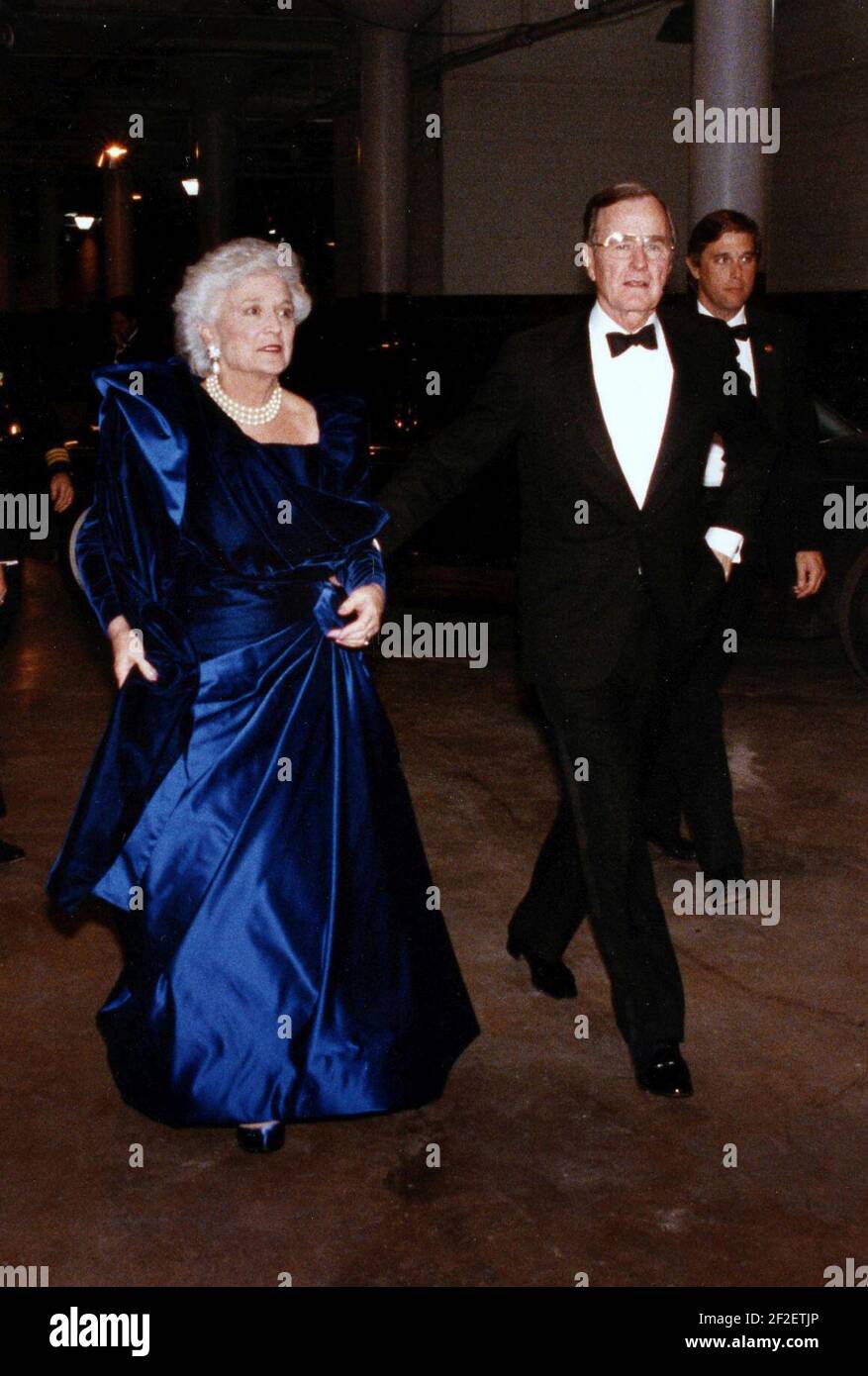 President George H. W. Bush and Mrs. Barbara Bush Attend the Inaugural ...