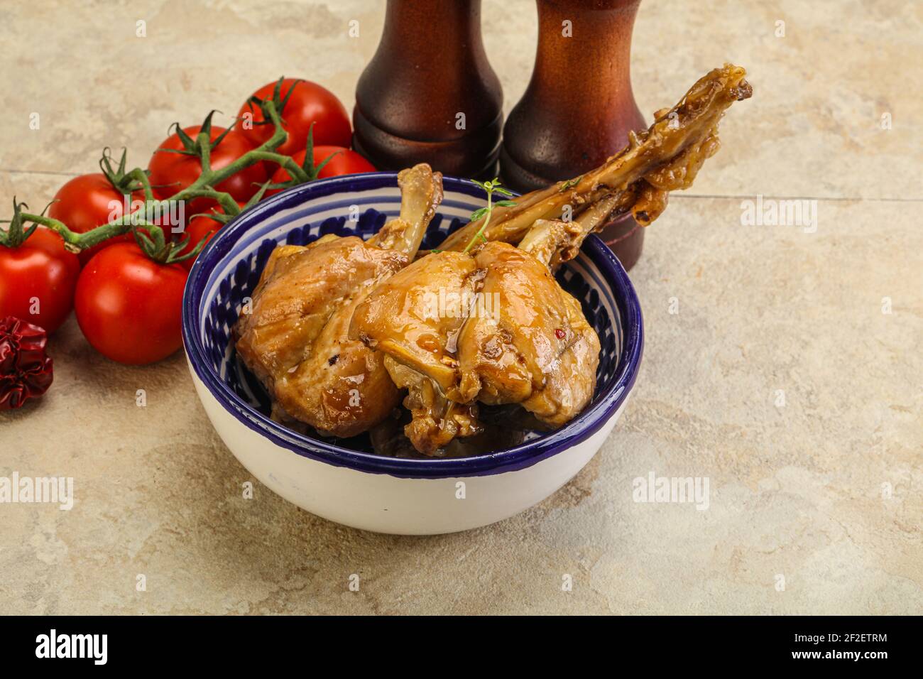 Rabbit stew in sweet and spicy sauce Stock Photo - Alamy