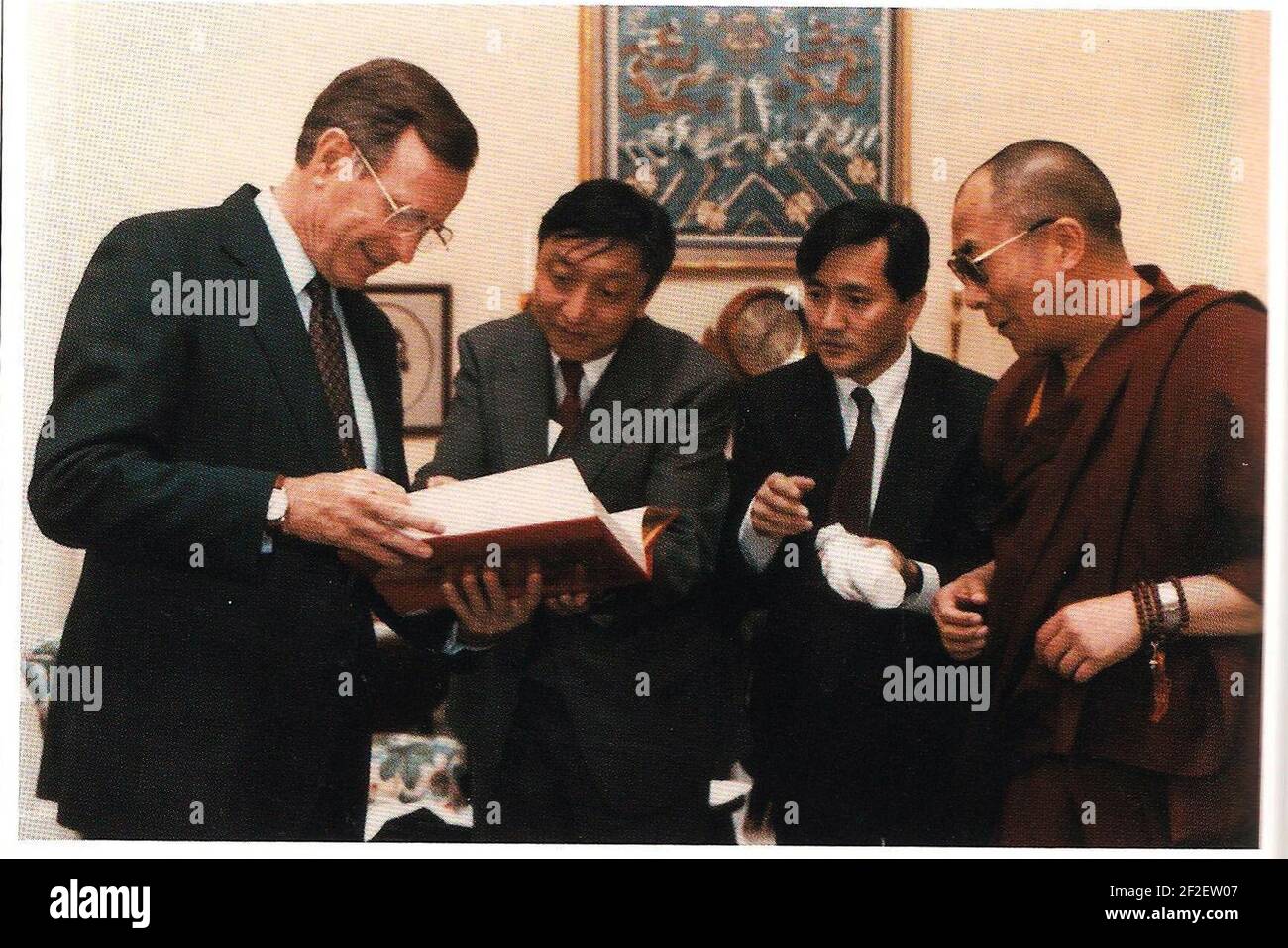 President George H.W. Bush with Lodi Gyari, Tenzing N. Tethong and His ...