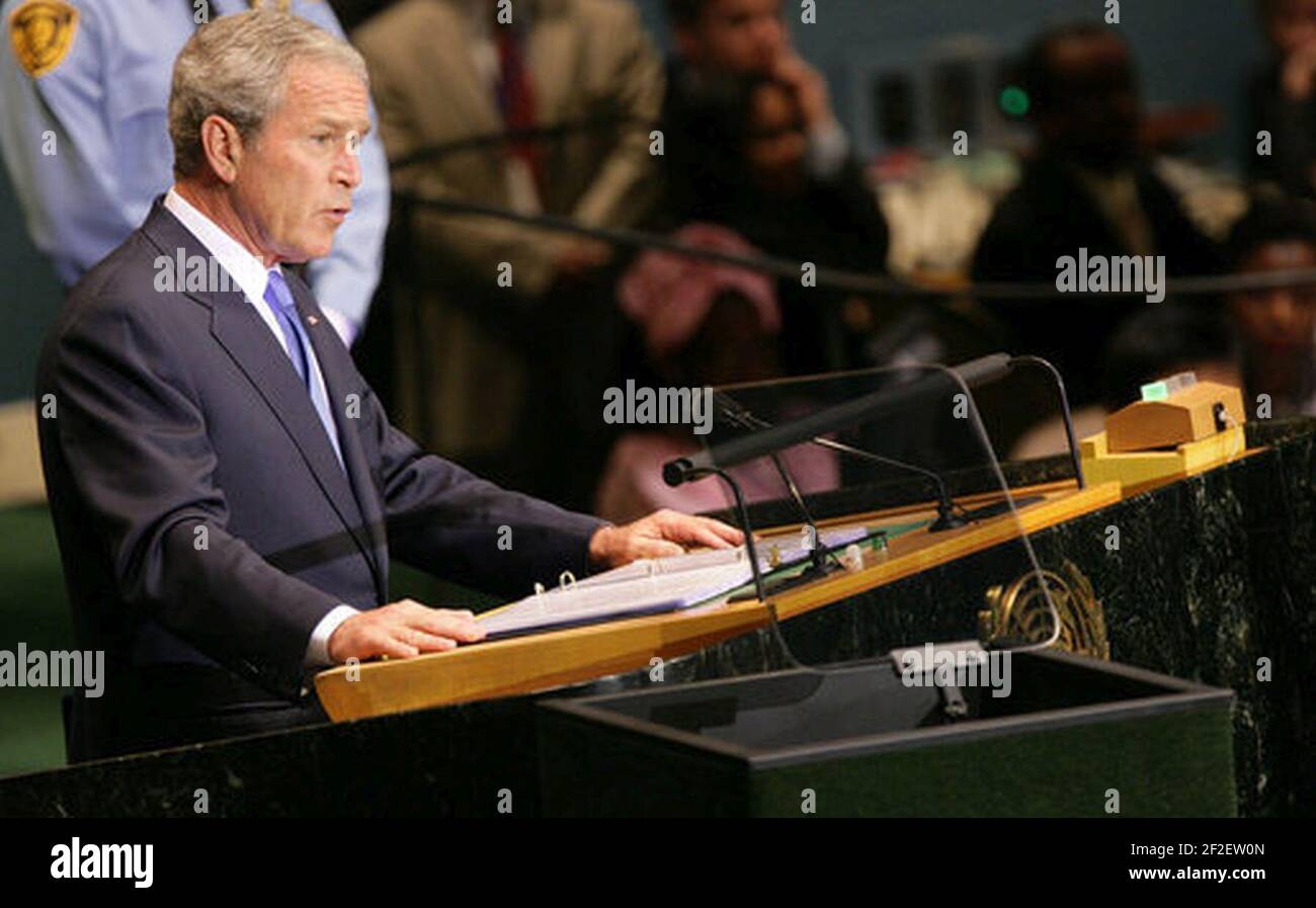 President George W. Bush Addresses the United Nations General Assembly ...