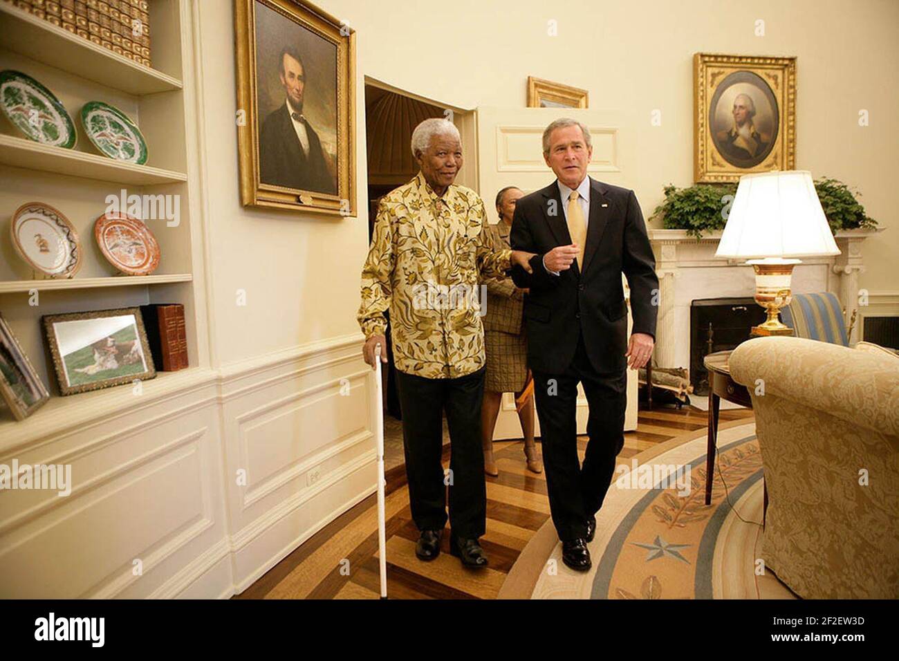 President George W. Bush and Former President Nelson Mandela of South ...