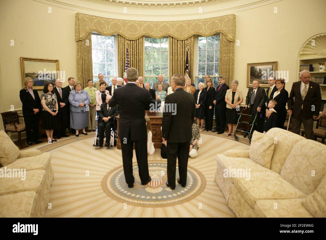 President George W. Bush and Senator Ted Stevens welcome World War II ...