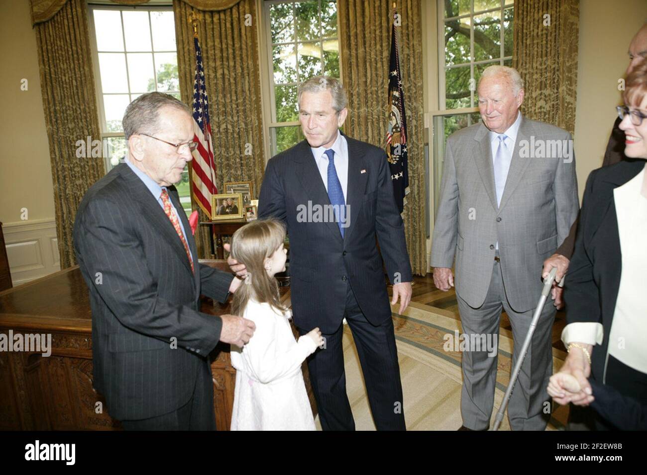 President George W. Bush and Senator Ted Stevens welcome World War II ...