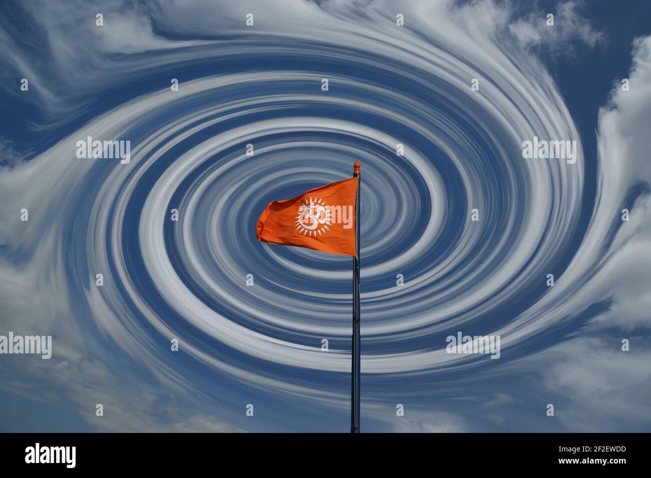 Flag with a sign Om or Aum --is a sacred, mystical syllable in the ...