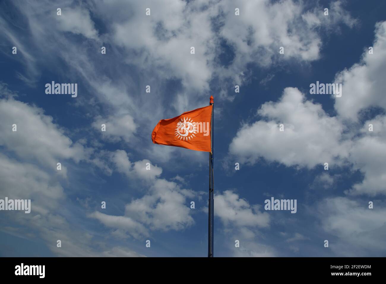 Flag with a sign Om or Aum --is a sacred, mystical syllable in the ...