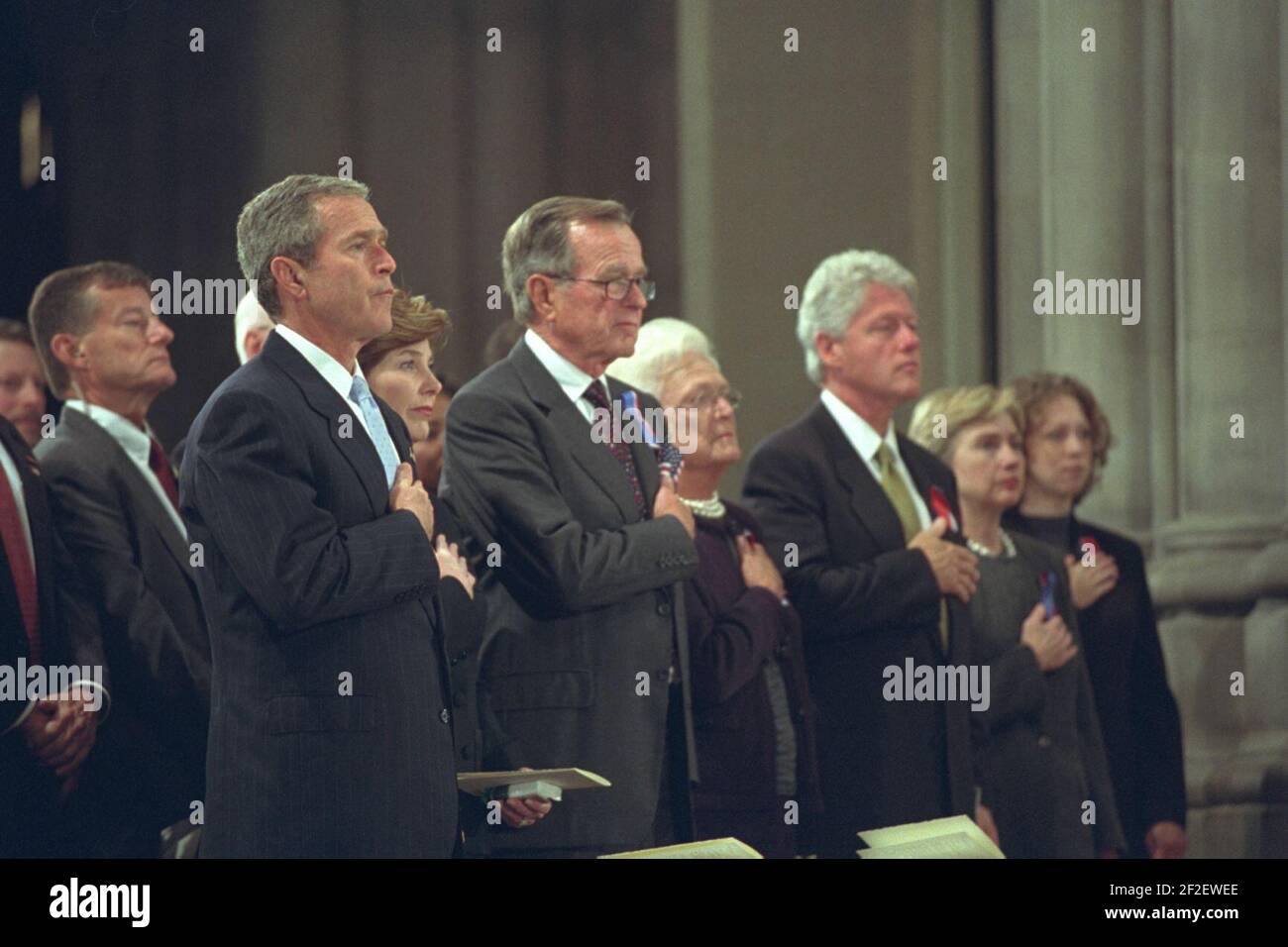 President George W. Bush at the National Cathedral in 2001 Stock Photo ...