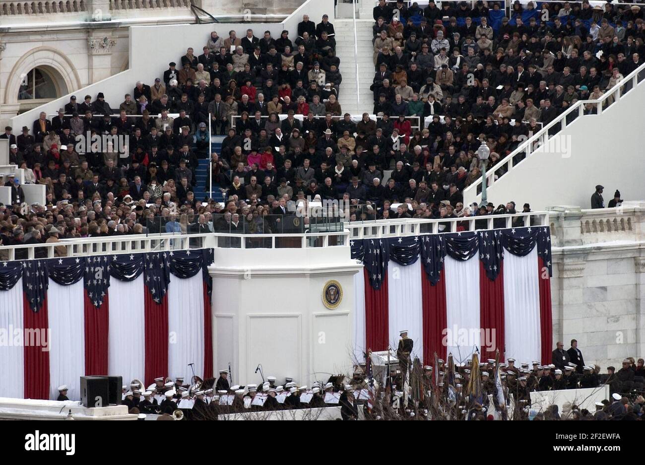 President George W. Bush delivers his inaugural address during the 2005 ...