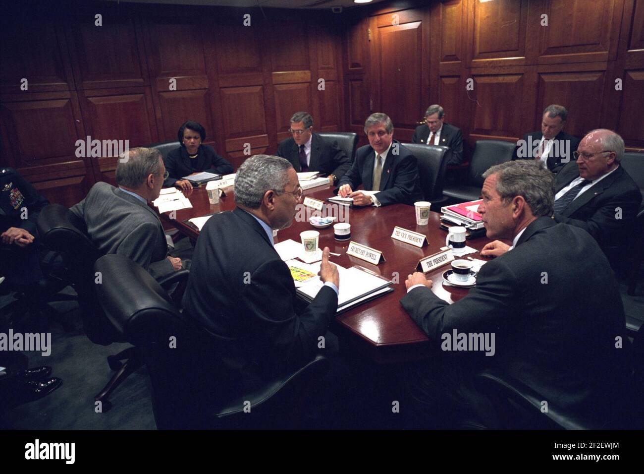 President George W. Bush in Situation Room Stock Photo - Alamy