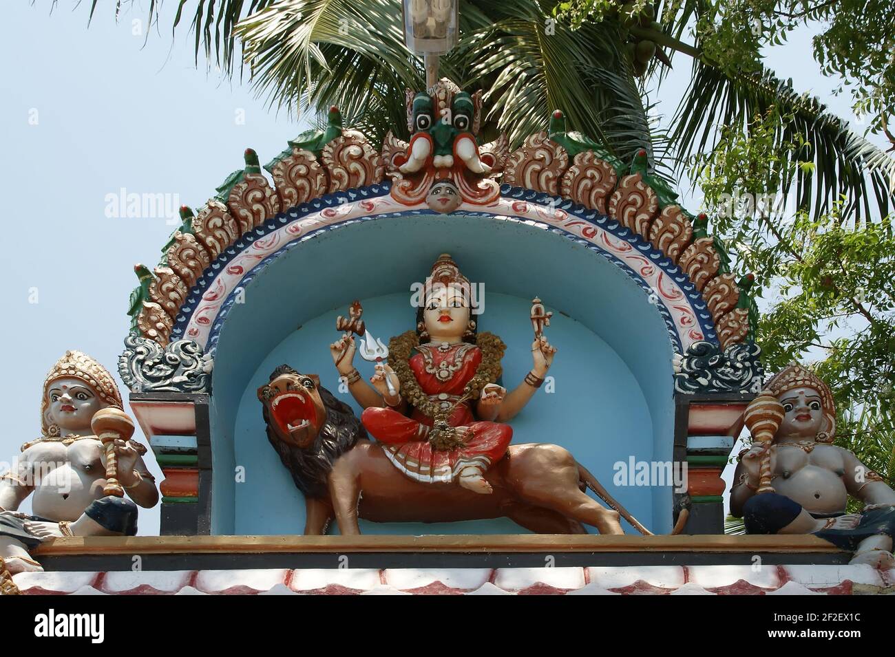 Traditional statues of gods and goddesses in the Hindu temple, India ...