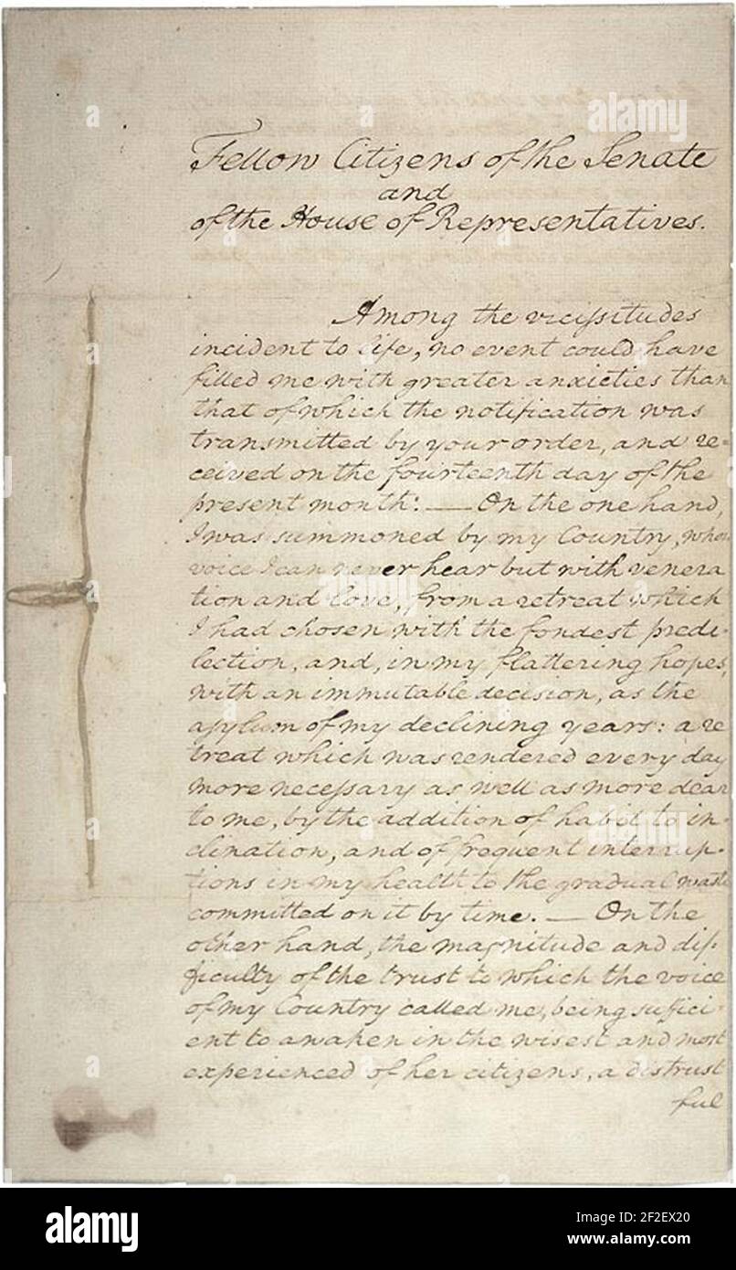President George Washington's First Inaugural Speech (1789) (page 1 of ...