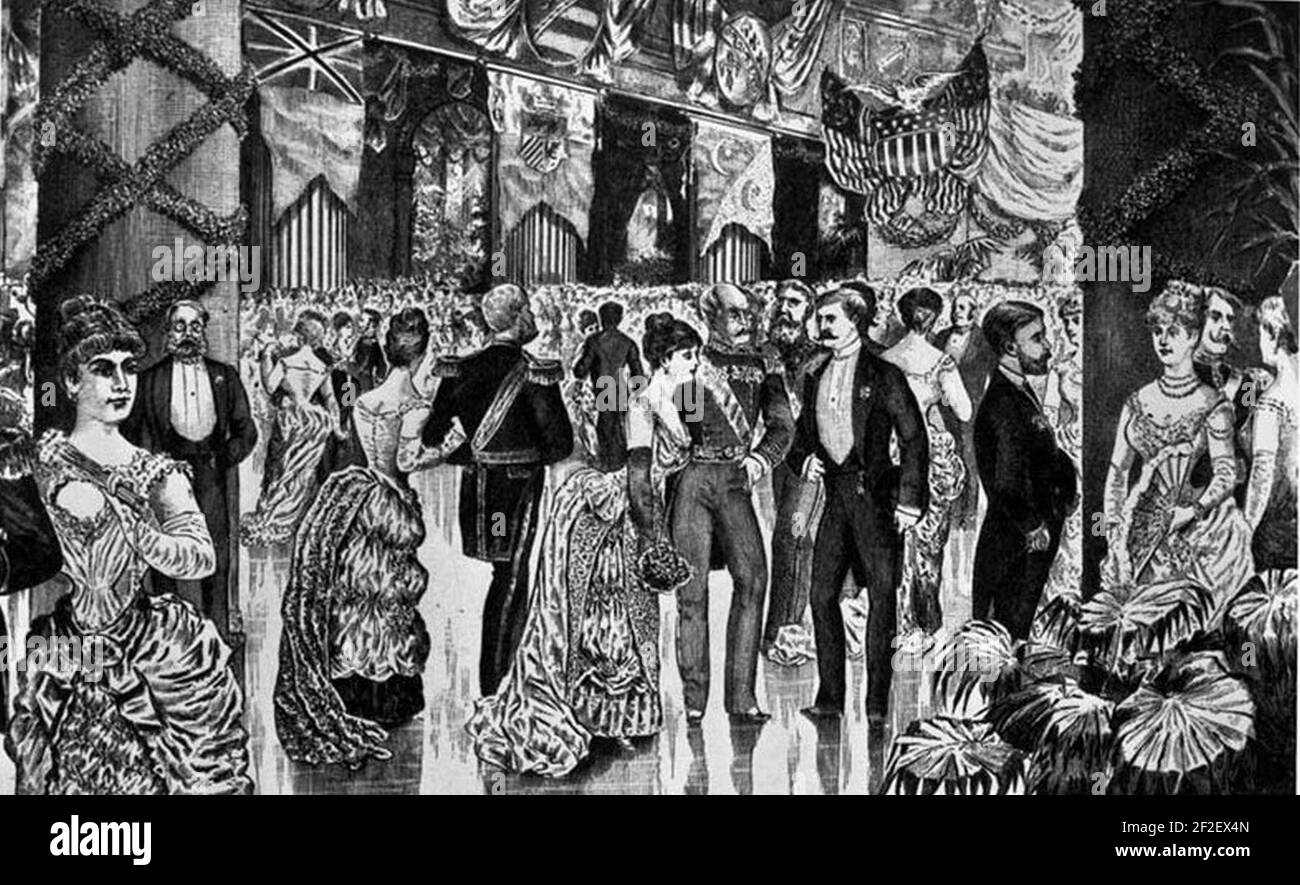 President Grover Cleveland's inaugural ball, Washington DC 1885 Stock ...