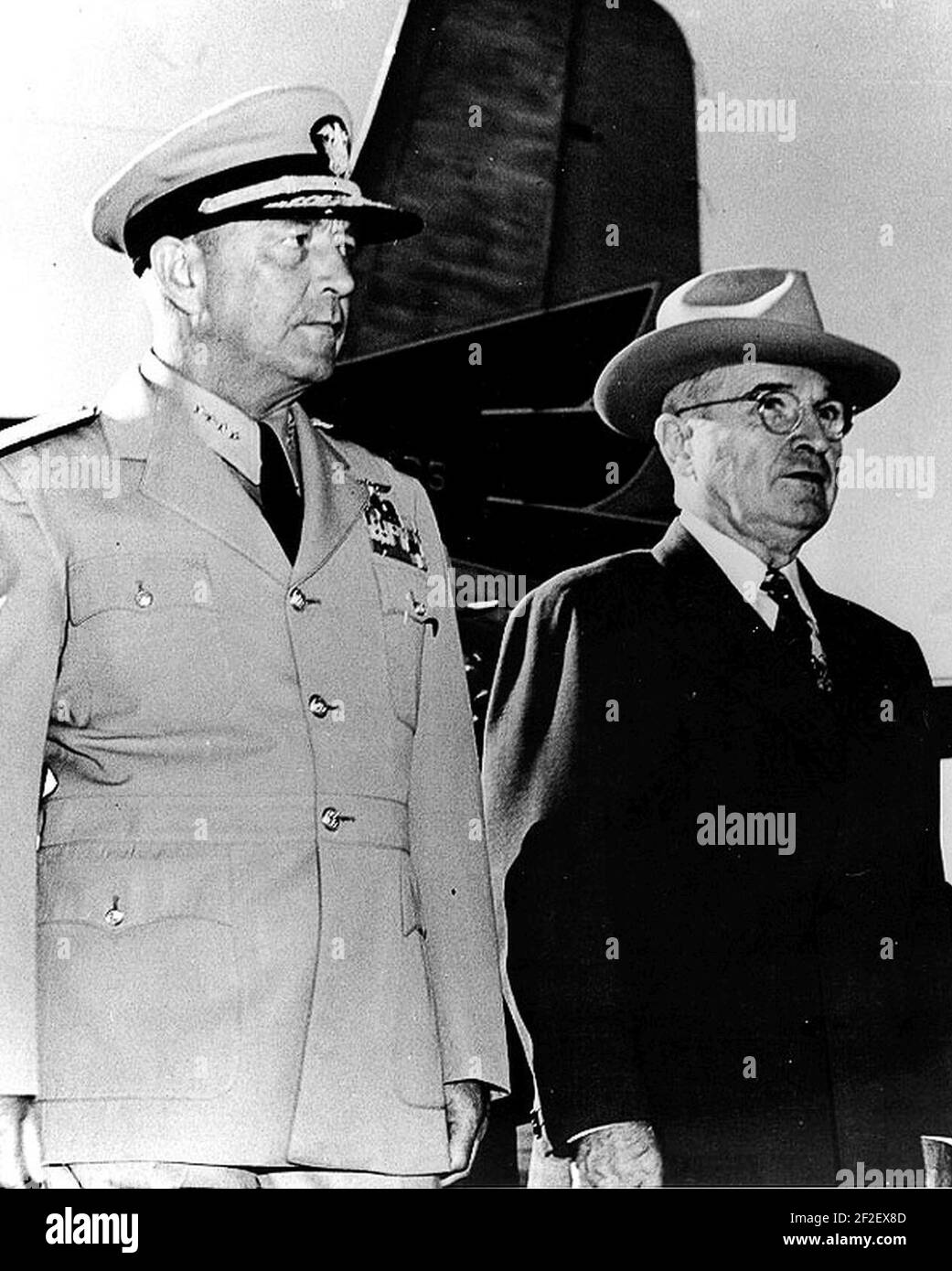 President Harry S. Truman (right) with Admiral Arthur W. Radford, USN ...