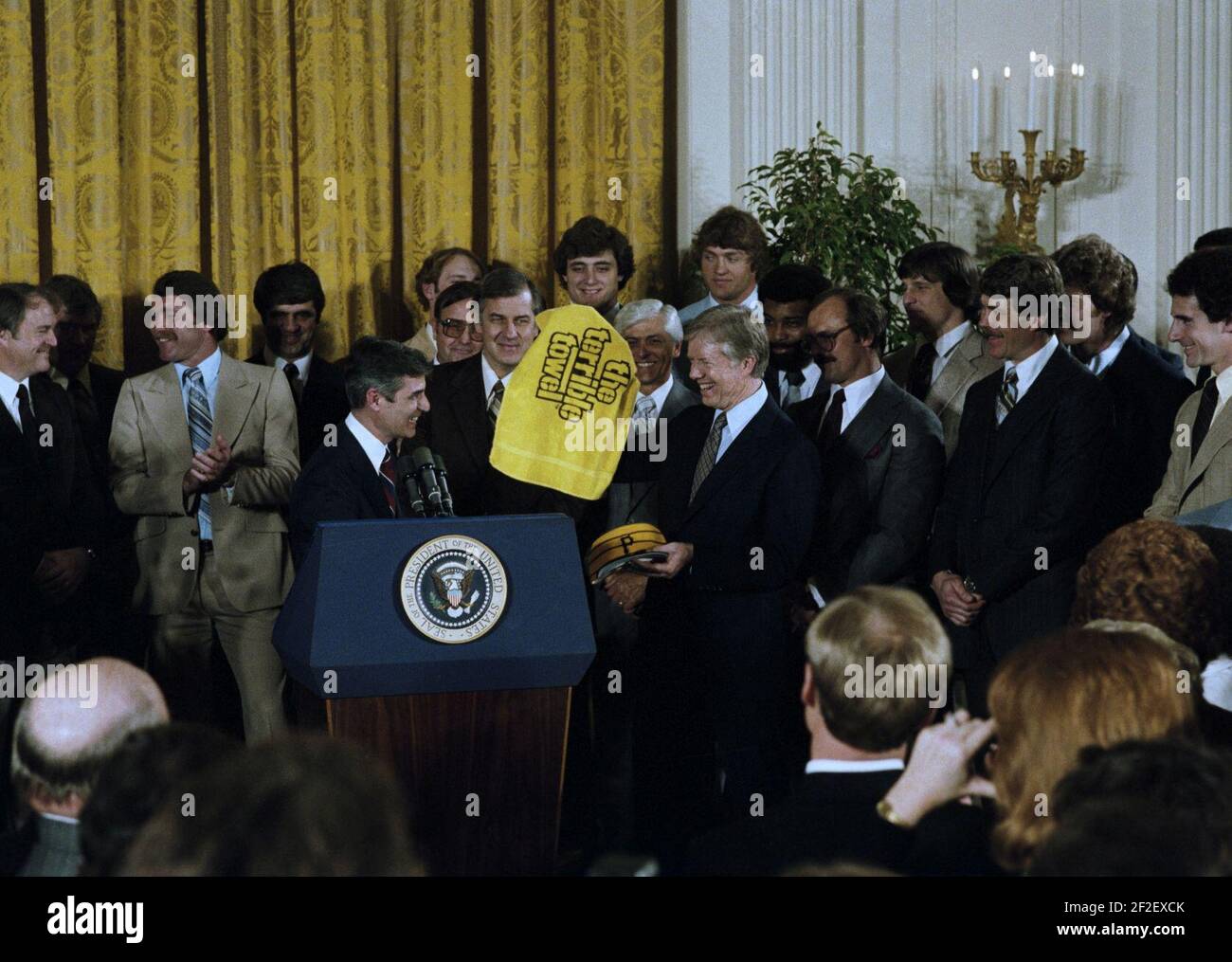 President Jimmy Carter hosting a reception for members of the ...