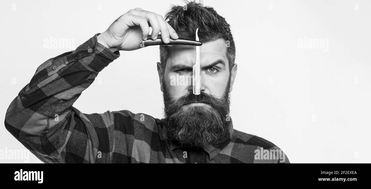 Holding straight razor hi-res stock photography and images - Alamy