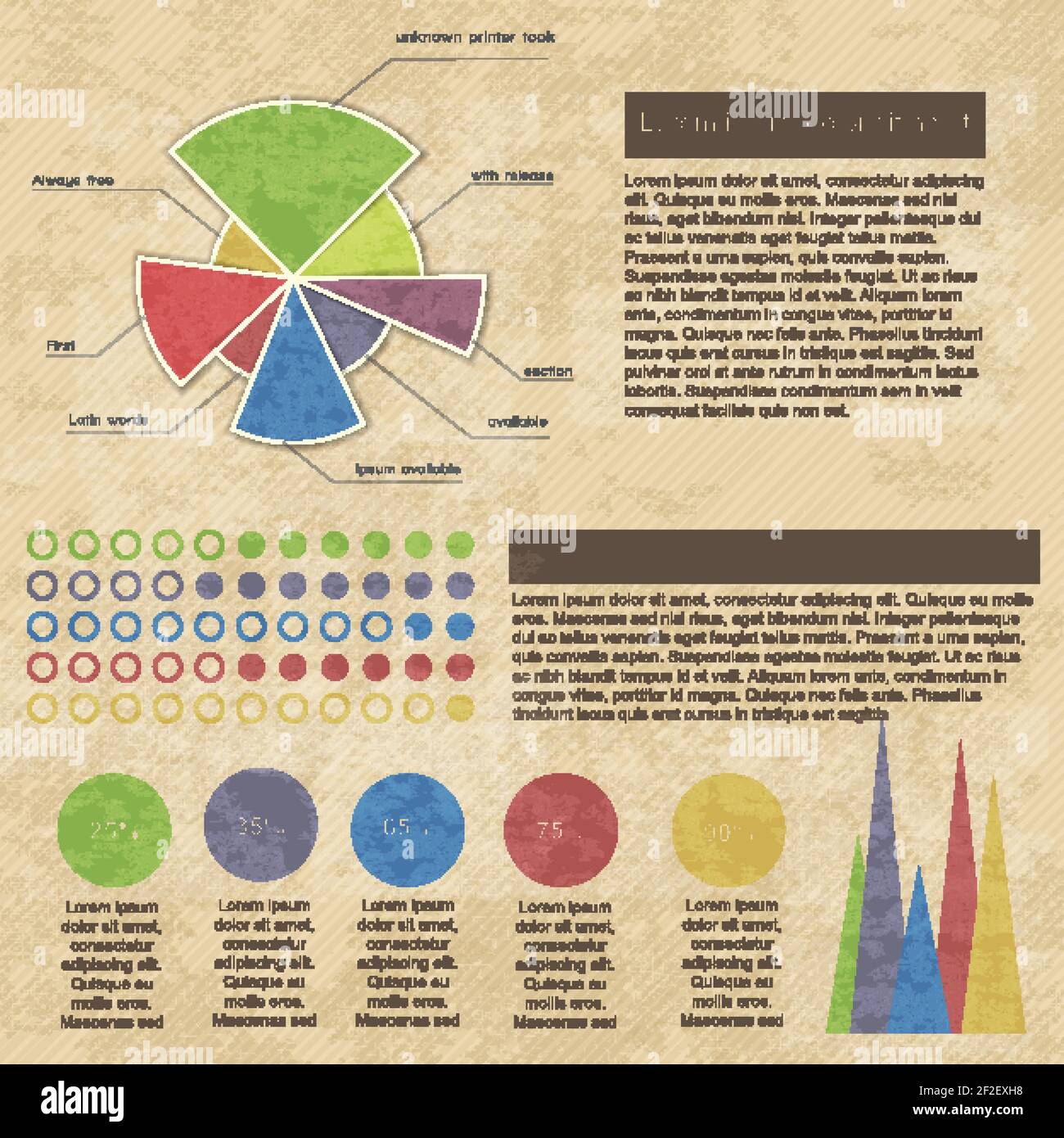 Vintage infographics set with business diagrams and graphs vector ...