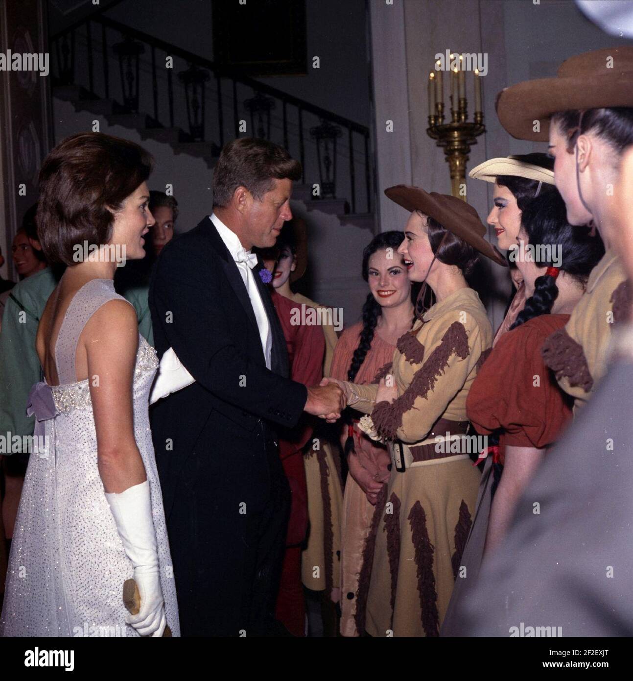 President John F. Kennedy and the First Lady Jacqueline Kennedy Greet ...