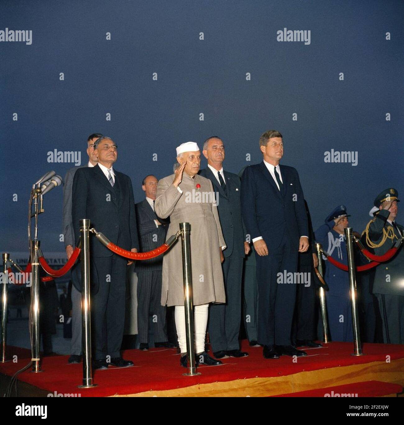 President John F. Kennedy and Prime Minister of India Jawaharlal Nehru ...