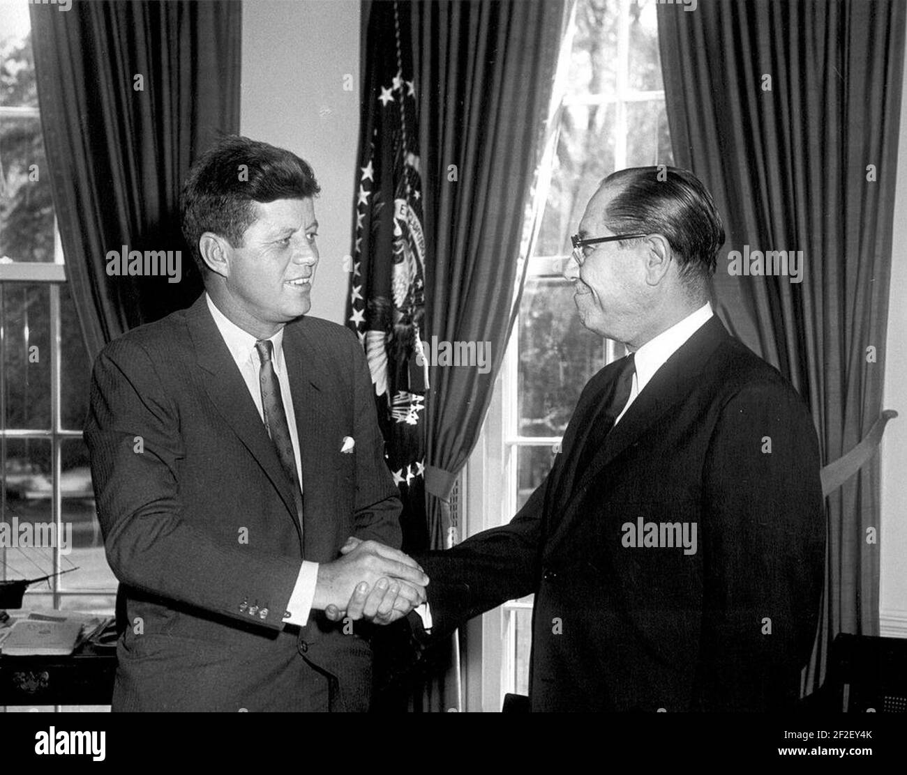 President John F. Kennedy Shakes Hands with US Ambassador to Venezuela ...