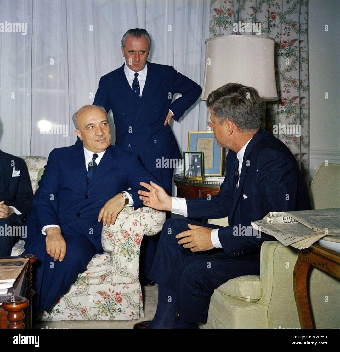 President John F. Kennedy Meets with Prime Minister of Italy, Amintore ...