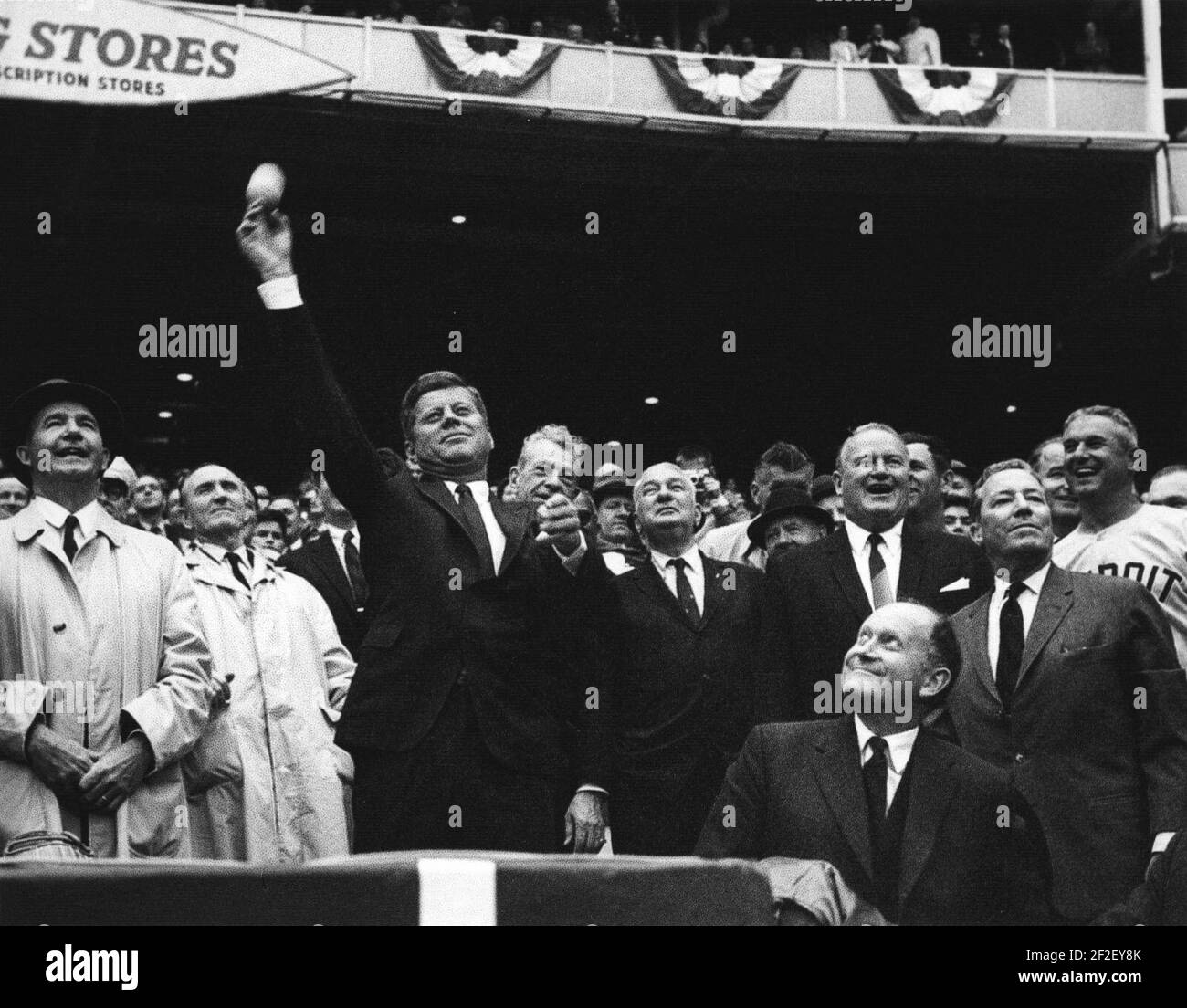 President John F. Kennedy Throws the First Pitch of the 1962 Baseball ...