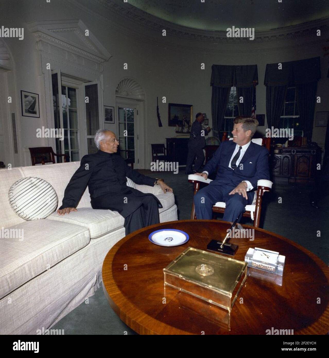 President John F. Kennedy with Indian President Sarvepalli ...