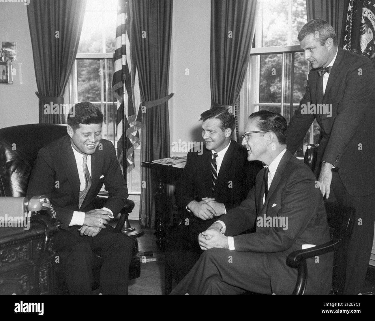 President John F. Kennedy with Governor John B. Swainson and Senator ...