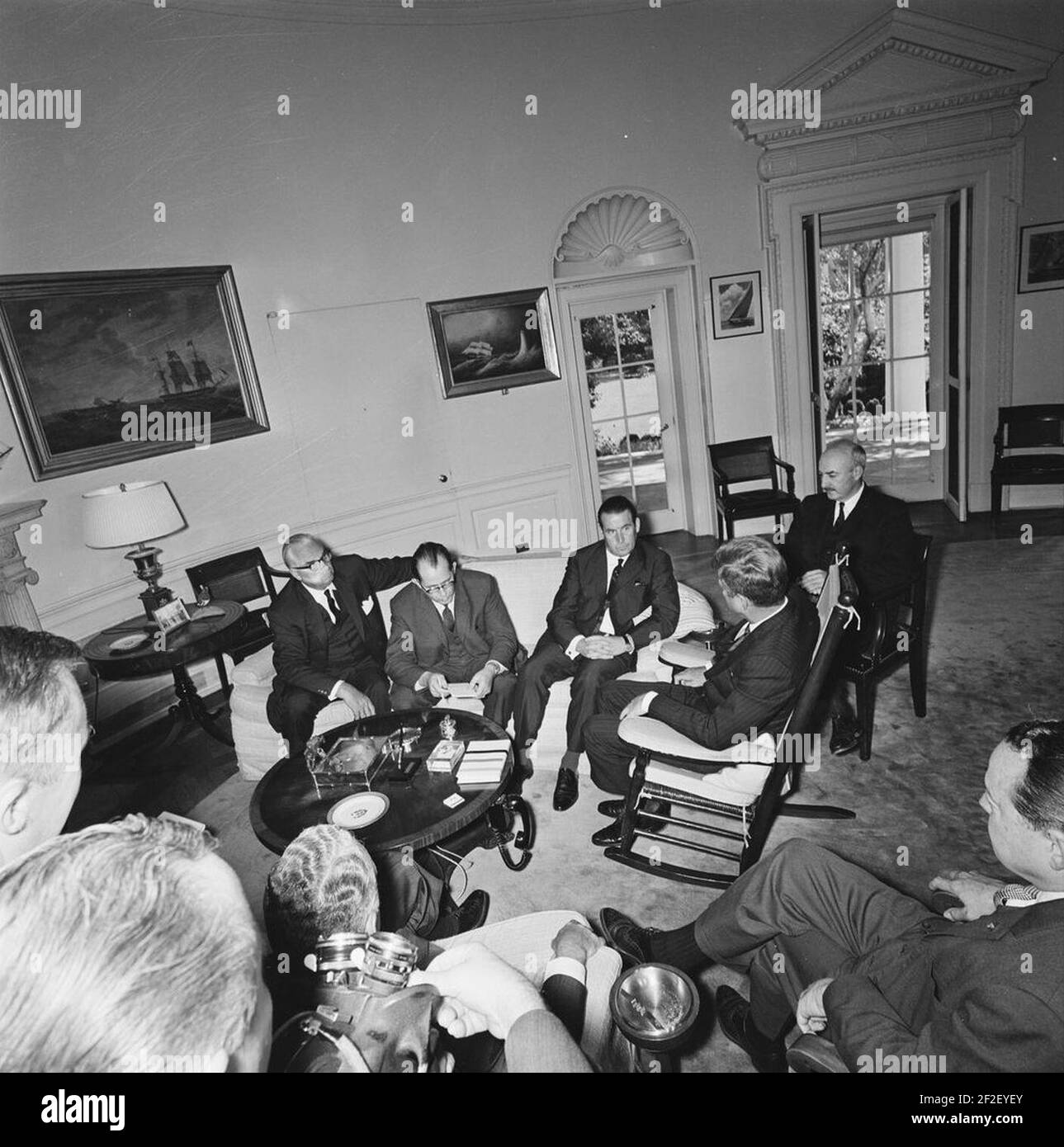 President John F. Kennedy with Minister of Foreign Affairs of West ...