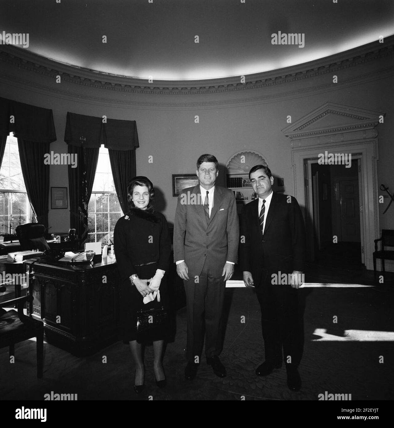 President John F. Kennedy with U.S. Ambassador to Luxembourg, William Robert Rivkin (02 Stock ...