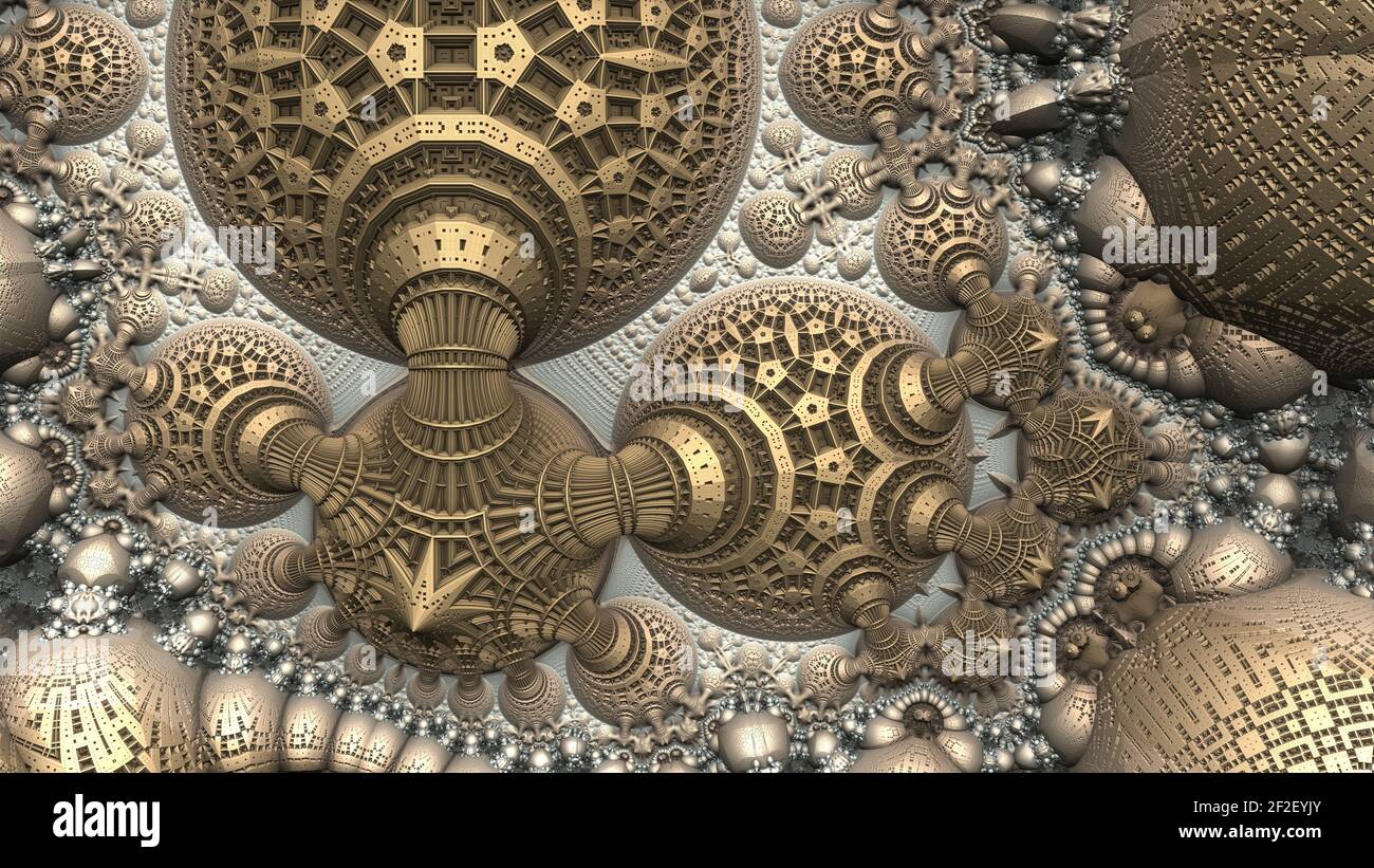 Geometric 3D fractal background with recursive structures and shapes ...