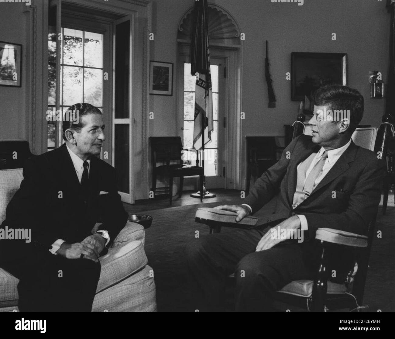 President John F. Kennedy with Prime Minister of Malta, Giorgio Borg ...