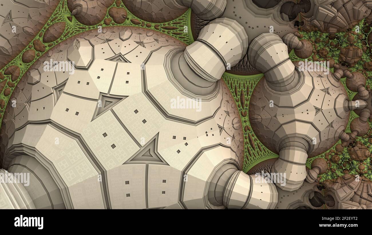 Geometric 3D fractal background with recursive structures and shapes ...