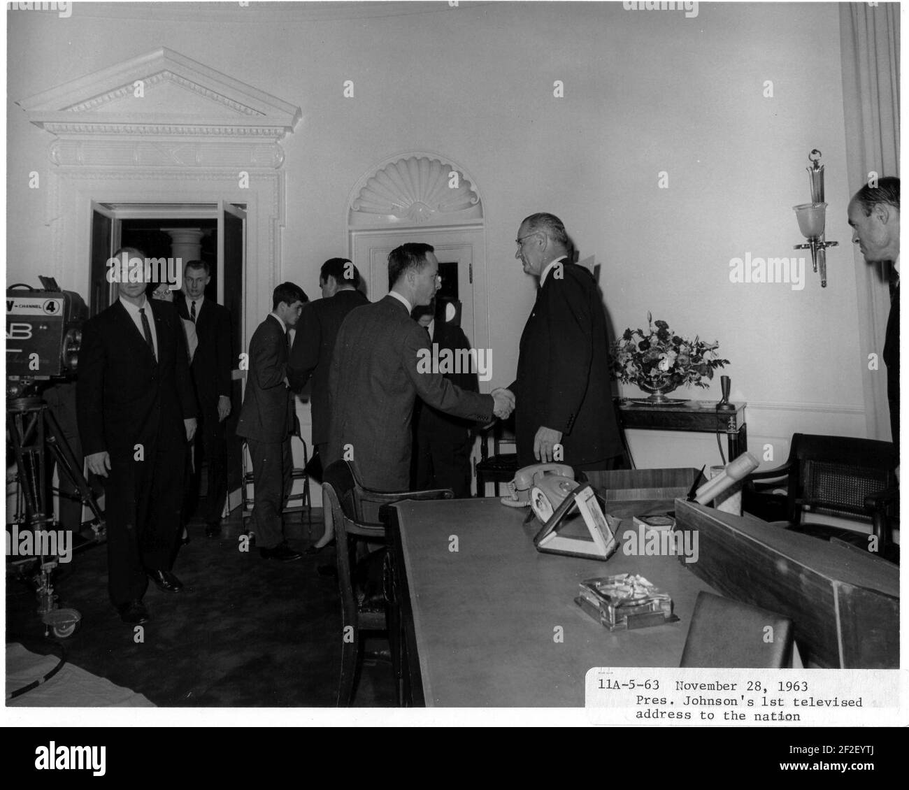President Johnson Thanksgiving speech 1963 (2 Stock Photo - Alamy