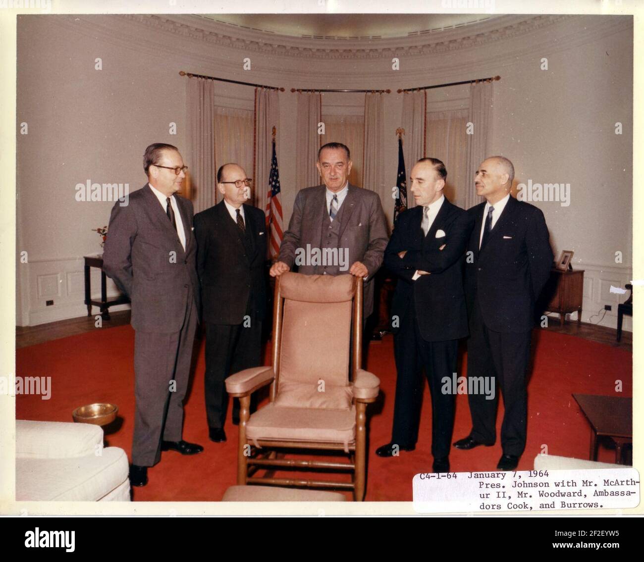 President Johnson with officials 1964 Stock Photo - Alamy